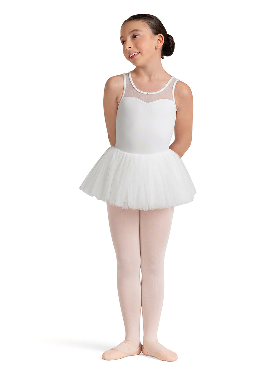 Girls Bloch Embroidered Tank Tutu Leotard CL50004 (White) | A Chorus Line